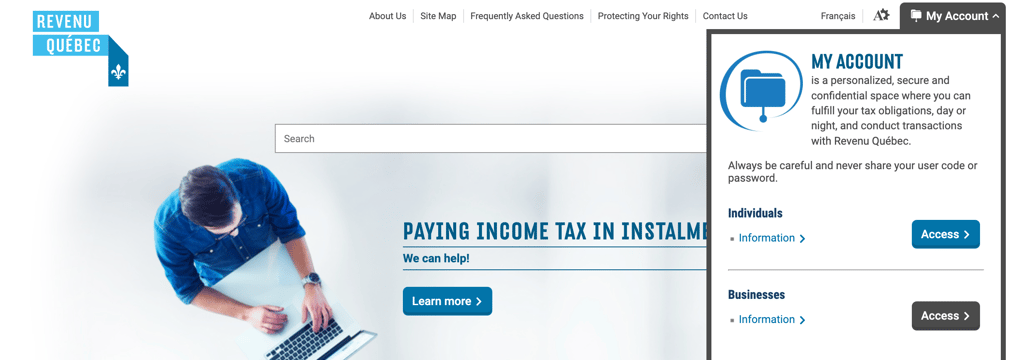 How can I access my personal Notice of Assessment from Revenu Quebec?